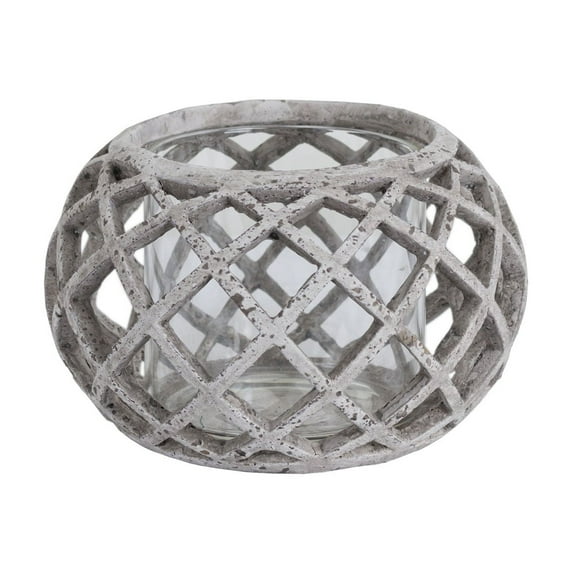 Hill Interiors Large Round Ceramic Lattice Hurricane Lantern - Walmart.com