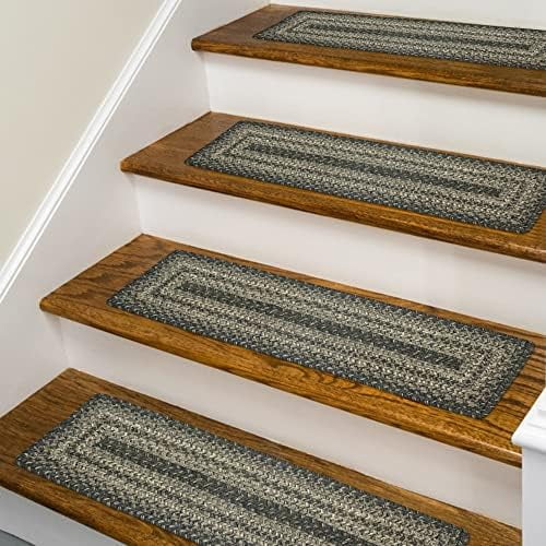 Hill Premium Jute Braided Stair Tread 8" X 28" (Set Of 13) Rectangular ...