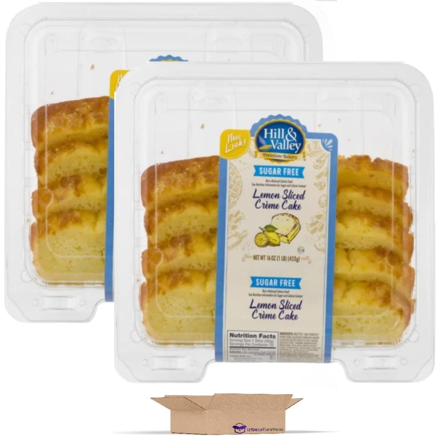 Hill & Valley Sugar Free Sliced Creme Cake | Lemon | 16 Oz | Pack of 2 ...