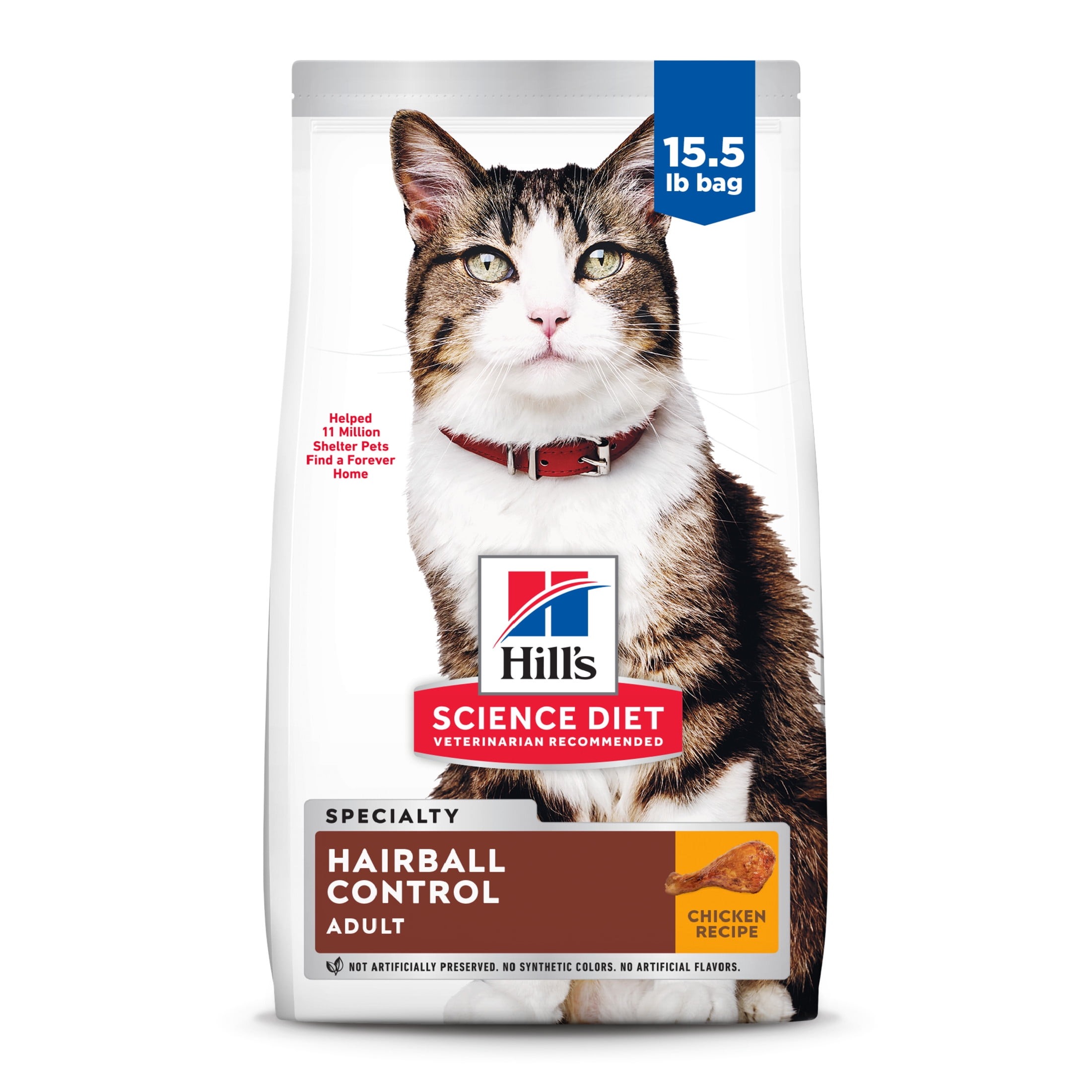 Hill's Science Diet Hairball Control Chicken Dry Cat Food, 15.5lb ...