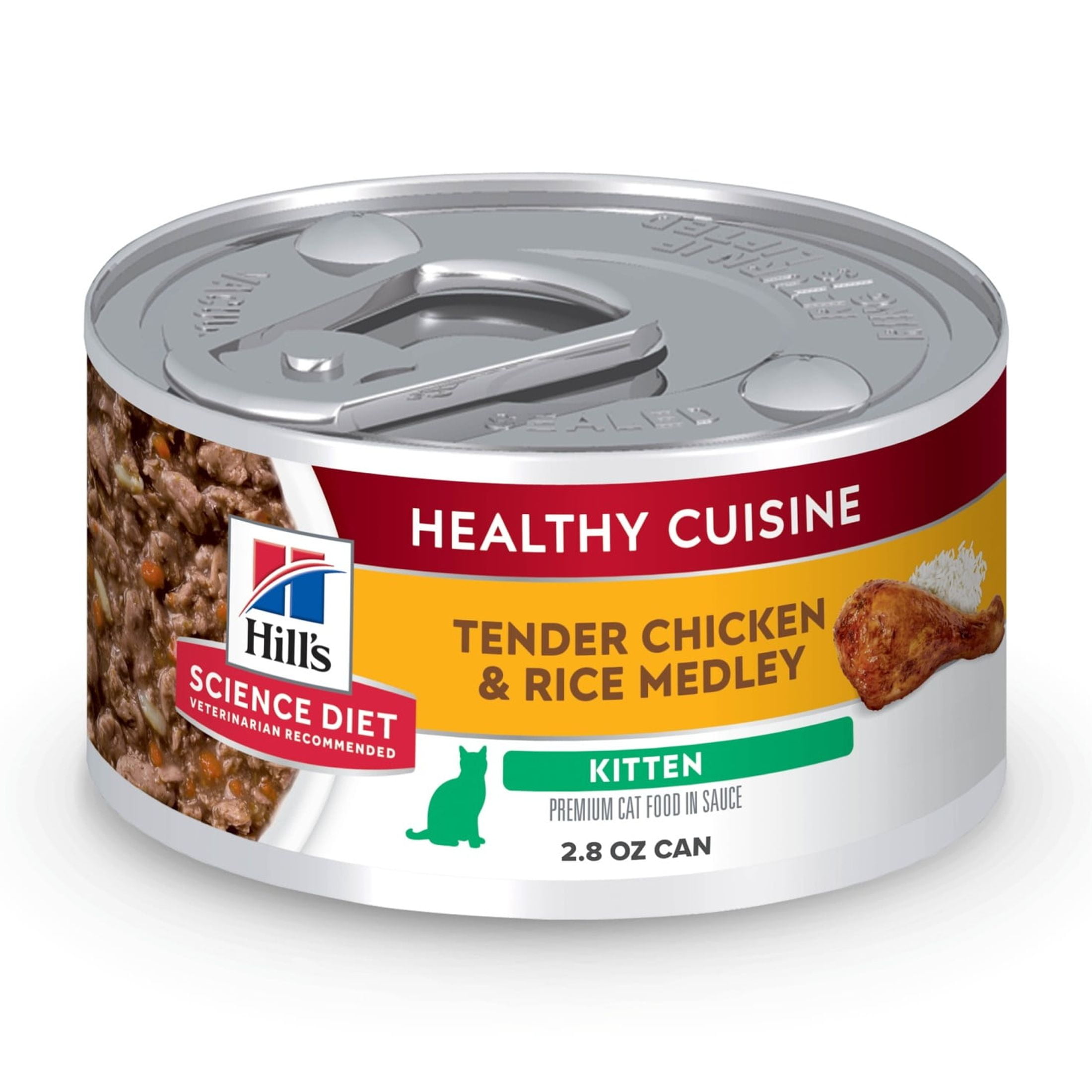 Hill's Science Diet Kitten Healthy Cuisine, Roasted Chicken & Rice, 2.8 ...
