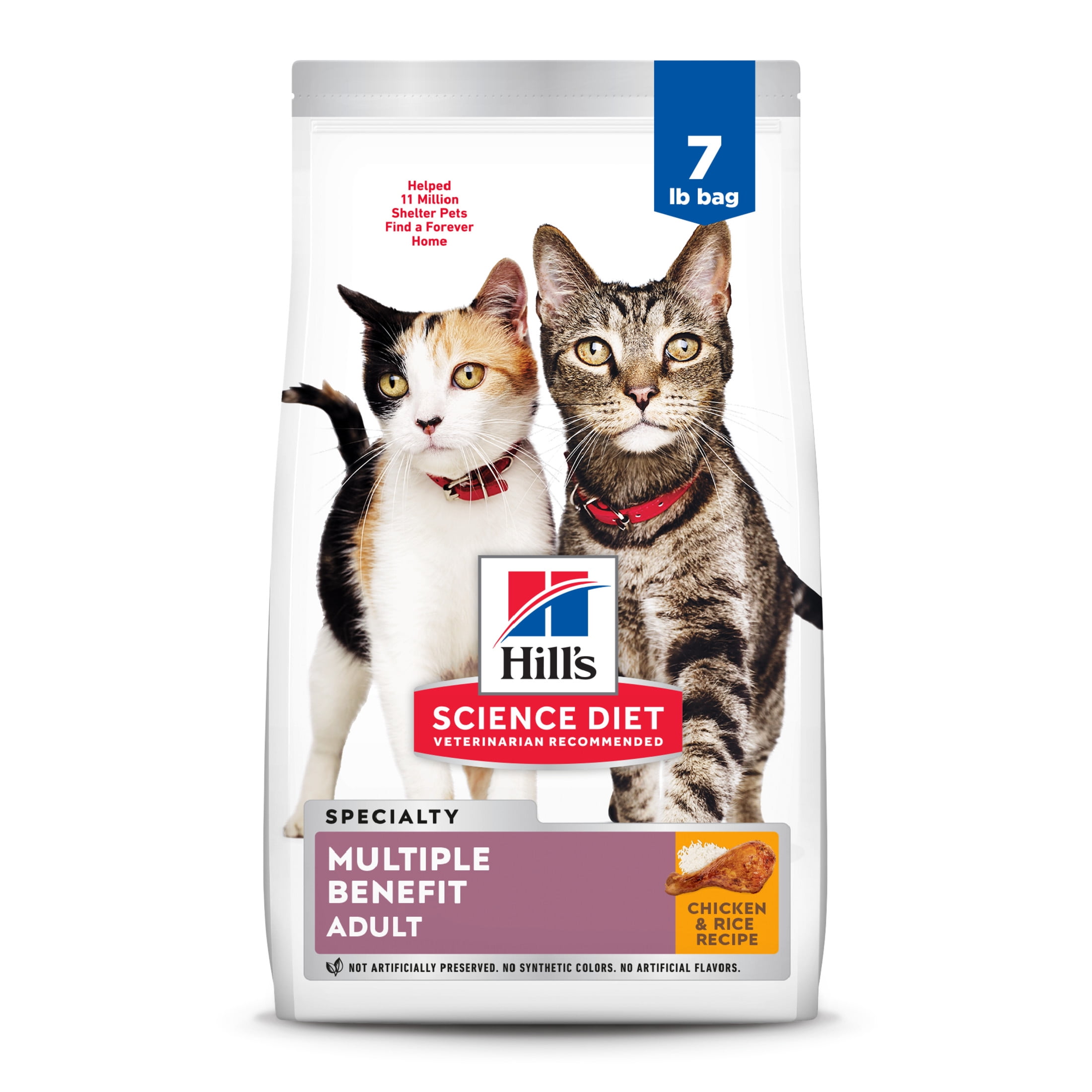 Hill's Science Diet Multiple Benefit Chicken Dry Cat Food, 7lb Bag ...