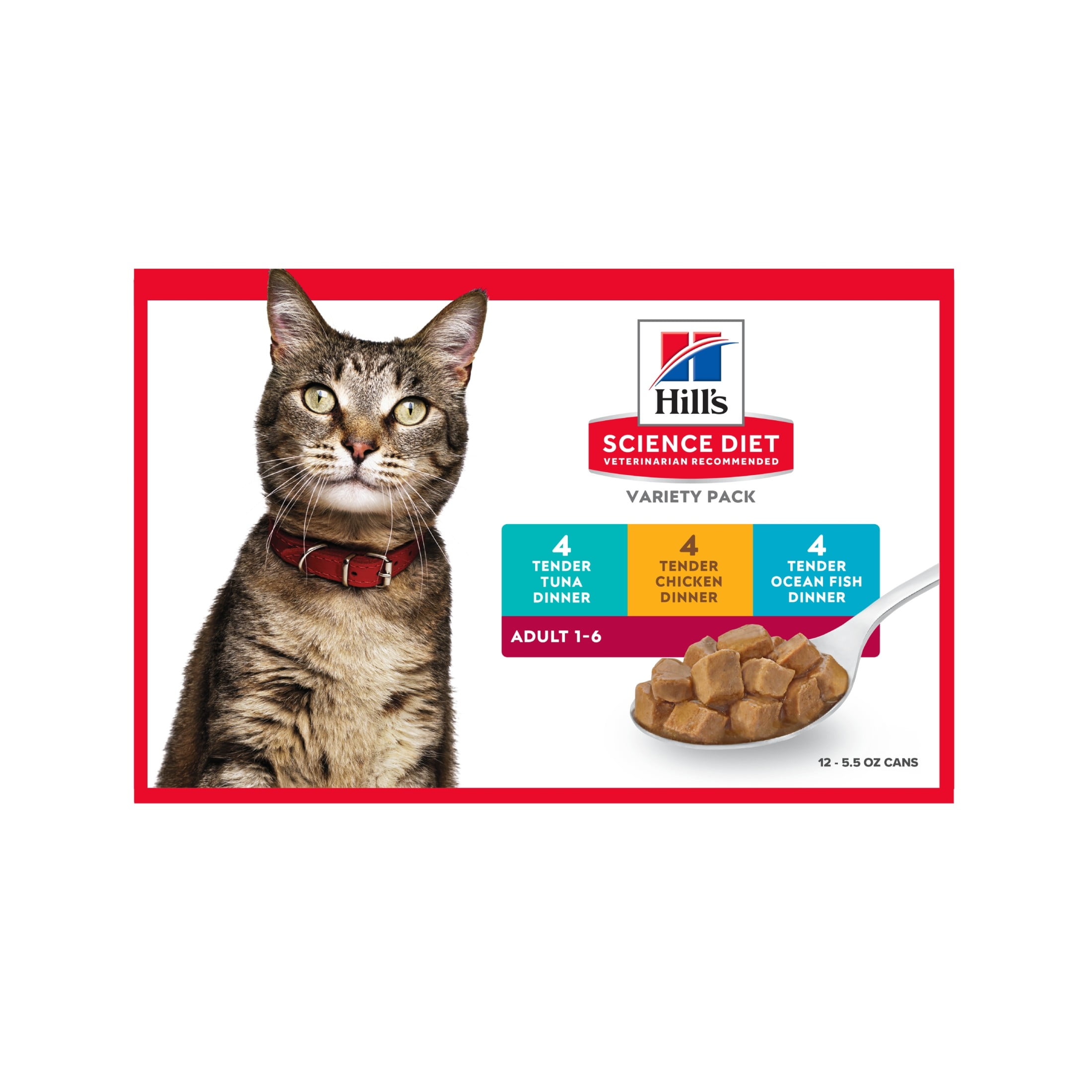 Hill's Science Diet Wet Cat Food Variety Pack, 5.5oz Tray 12pk ...