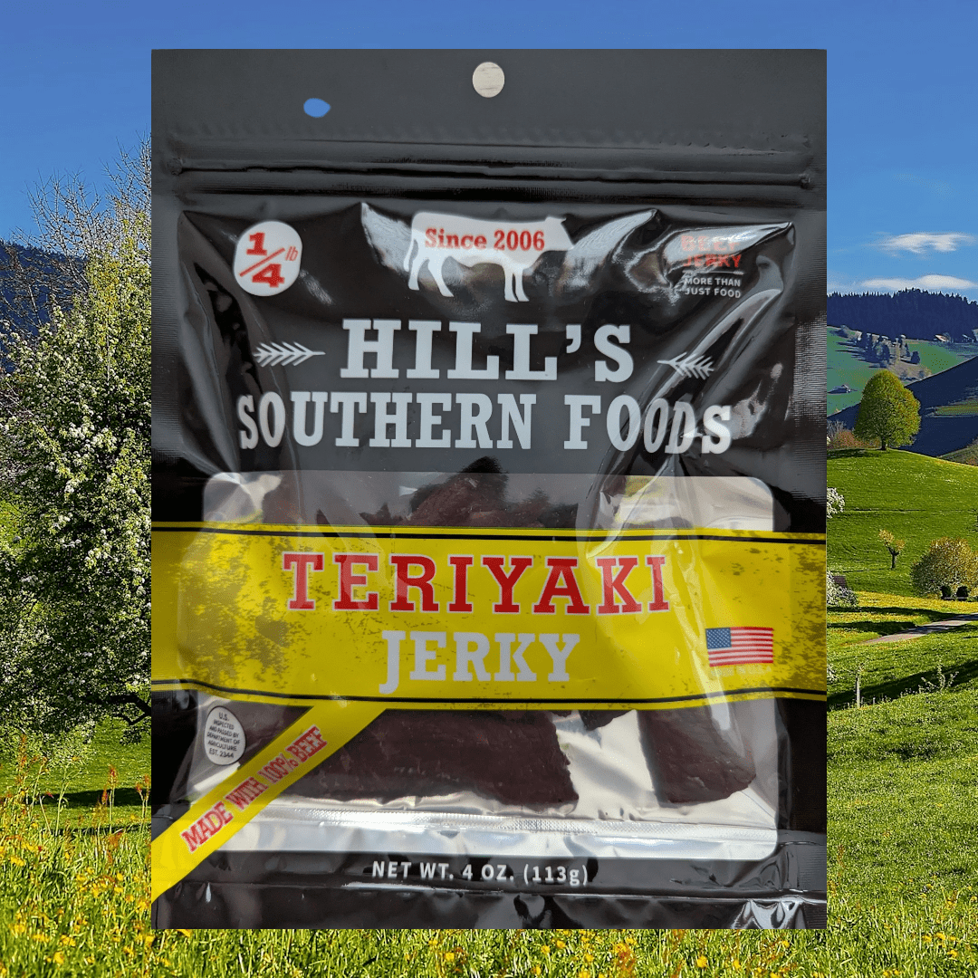 Hill's Southern Foods Teriyaki Beef Jerky Made With 100% Pure Beef 4oz ...