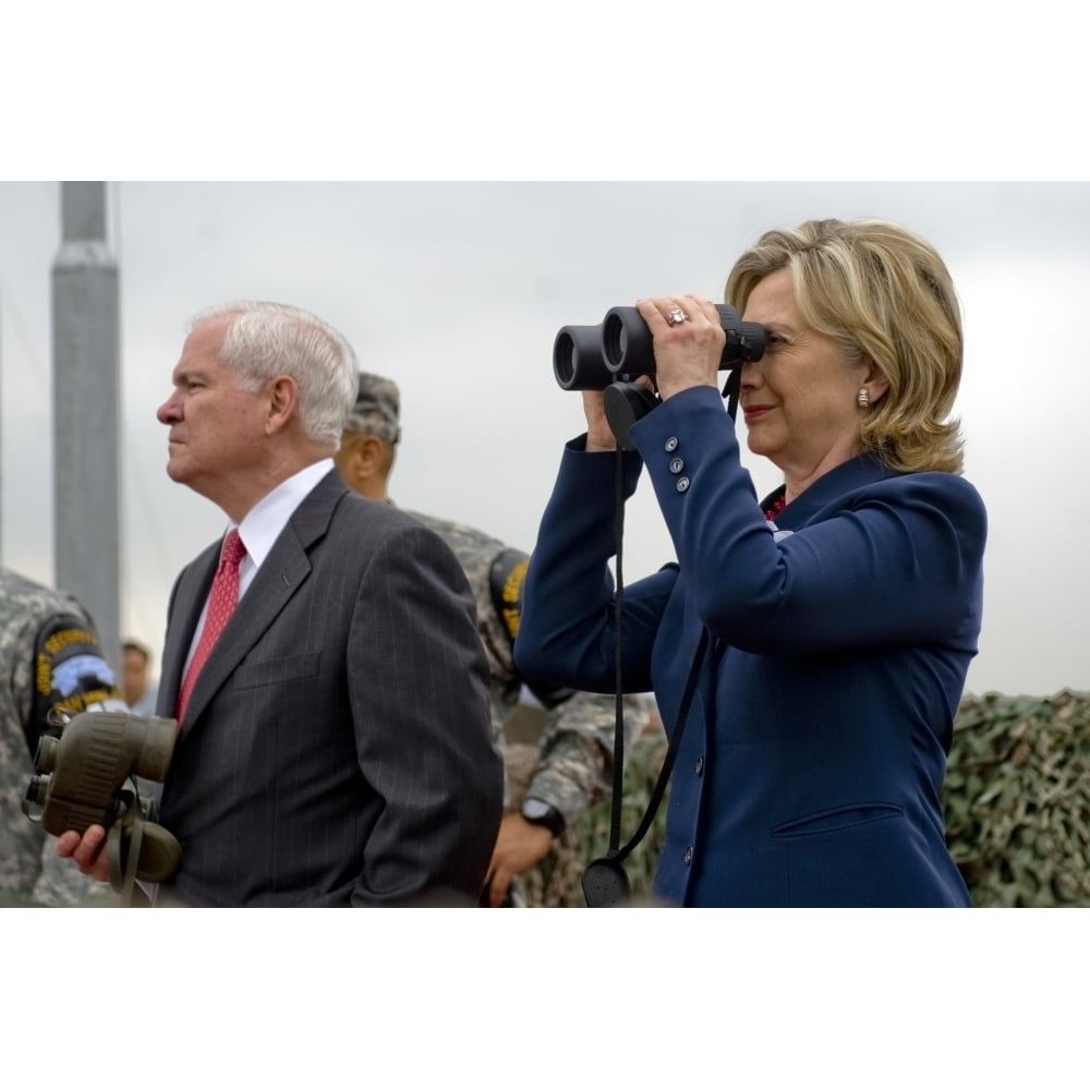 Hillary Clinton And Robert M. Gates Look Out Over North Korea From ...