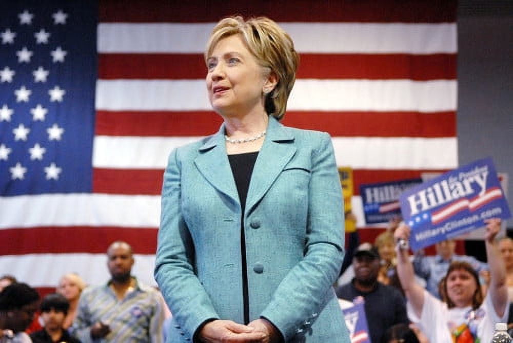 Hillary Rodham Clinton By American Flag 24x36 Poster - Walmart.com