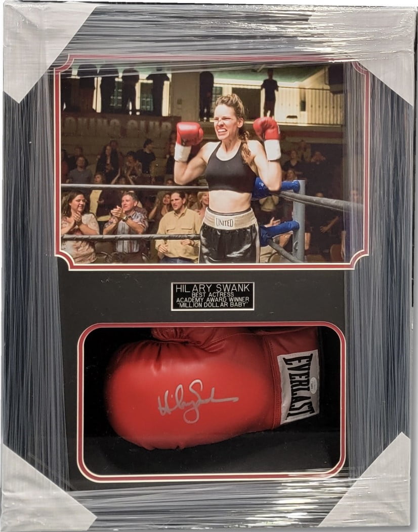Hillary Swank Signed Custom Framed Boxing Glove Million Dollar Baby JSA ...