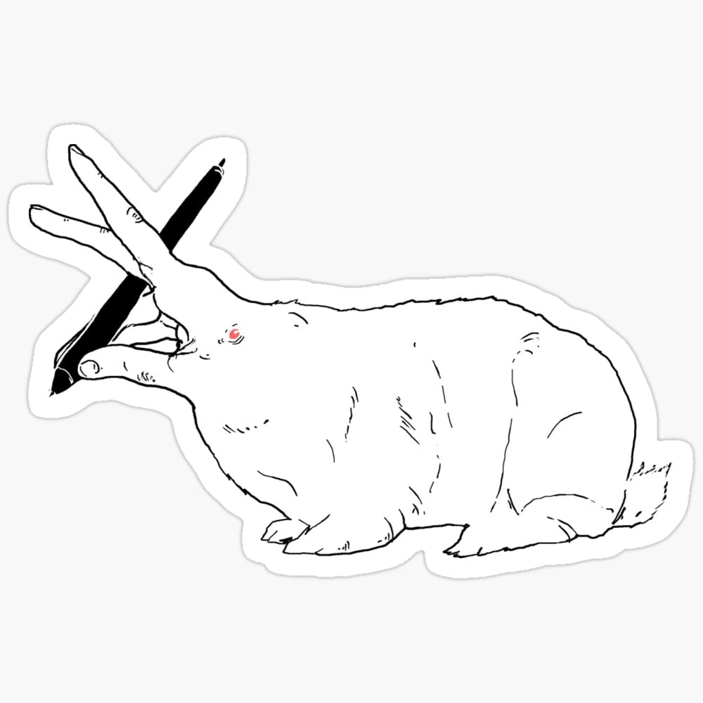 Hillary White Rabbit Sticker Phone Decal Water Bottle Stickers Car ...