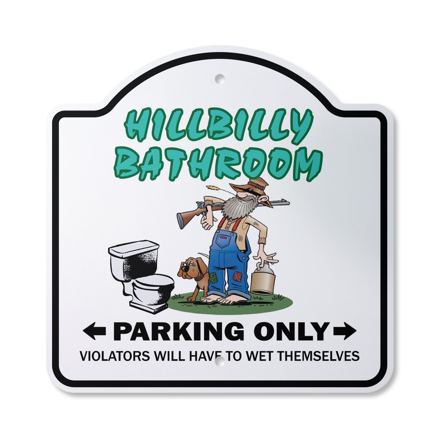 Hillbilly Bathroom 10” x 10” Sign | Indoor/Outdoor Plastic ...