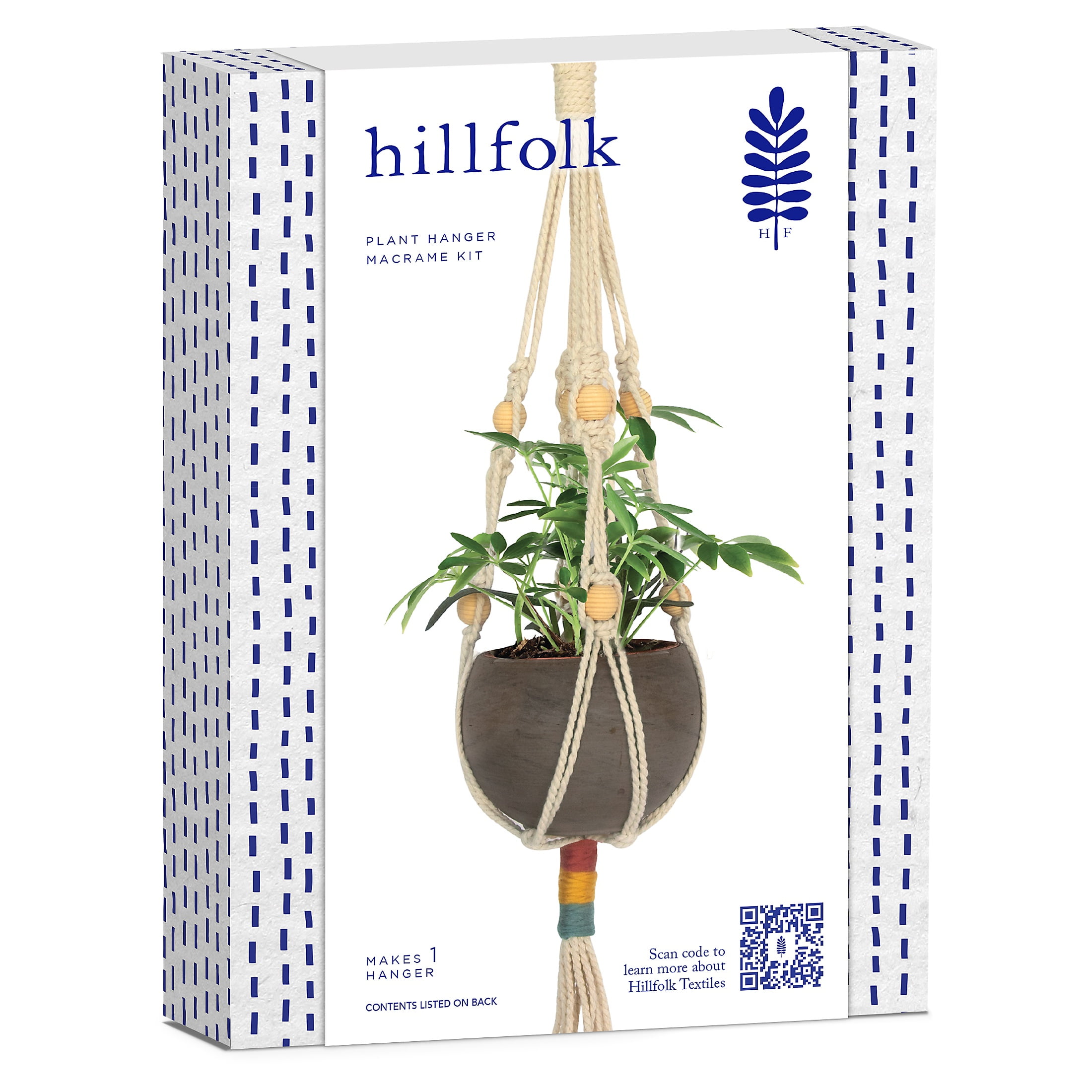 Hillfolk Macrame Plant Hanger Kit- Includes Macrame Cording, Wood Beads ...
