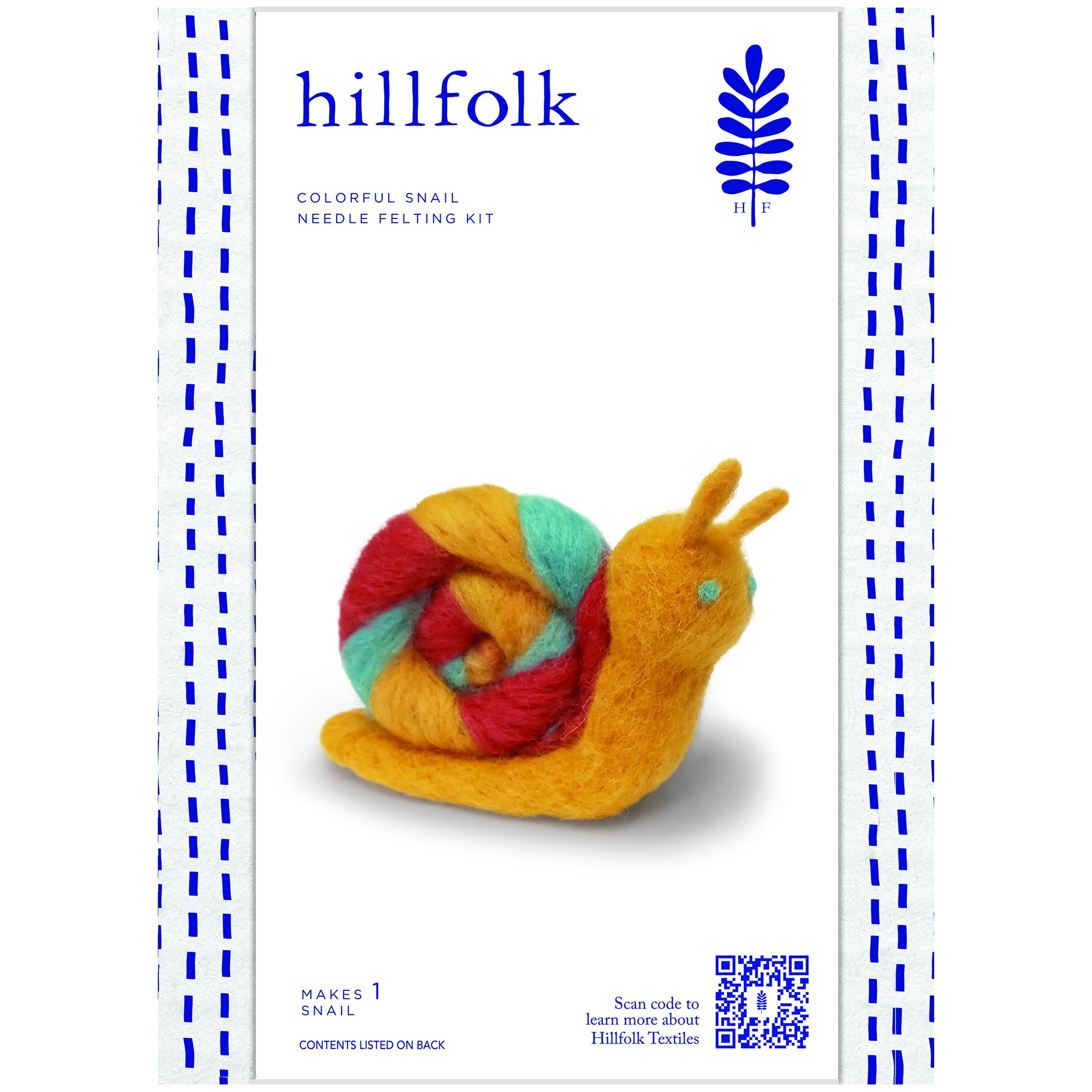 Hillfolk Needle Felted Snail Kit- Includes Wool Roving, Needle, Foam ...