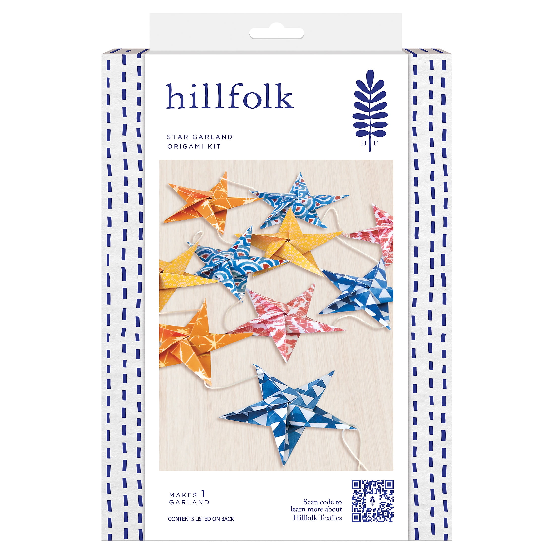 Hillfolk Paper Star Garland Kit- Includes Printed Paper, Embroidery ...