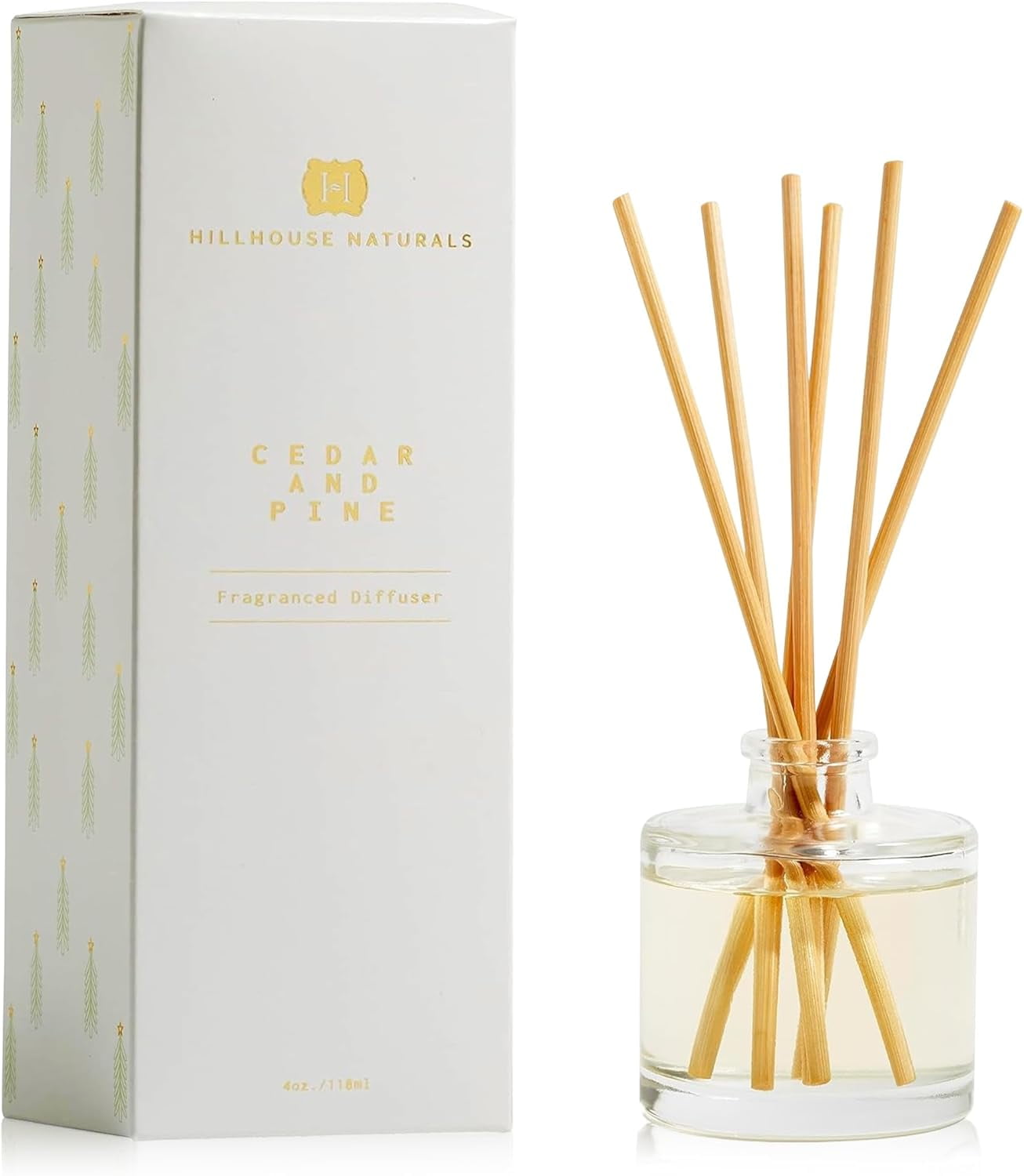 Hillhouse Naturals Reed Diffuser Set - Cedar & Pine Scent Diffuser ...