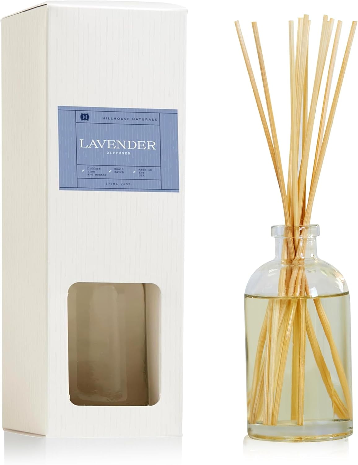 Hillhouse Naturals Reed Diffuser Set - Lavender Scent Diffuser - Reed Diffusers for Home with ...