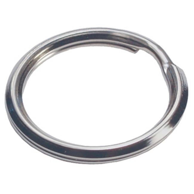 Hillman 1.37 in. Dia. Tempered Steel Silver Split Cable Key Ring - Pack ...