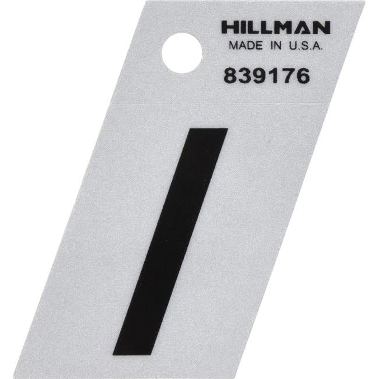 Hillman 1.5 in. Black & Silver Angle-Cut Adhesive Letter I - Pack of 10 ...