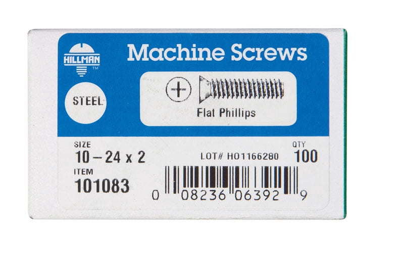 Hillman 101083 10-24 x 2 in. Phillips Flat Head Zinc Plated Steel ...