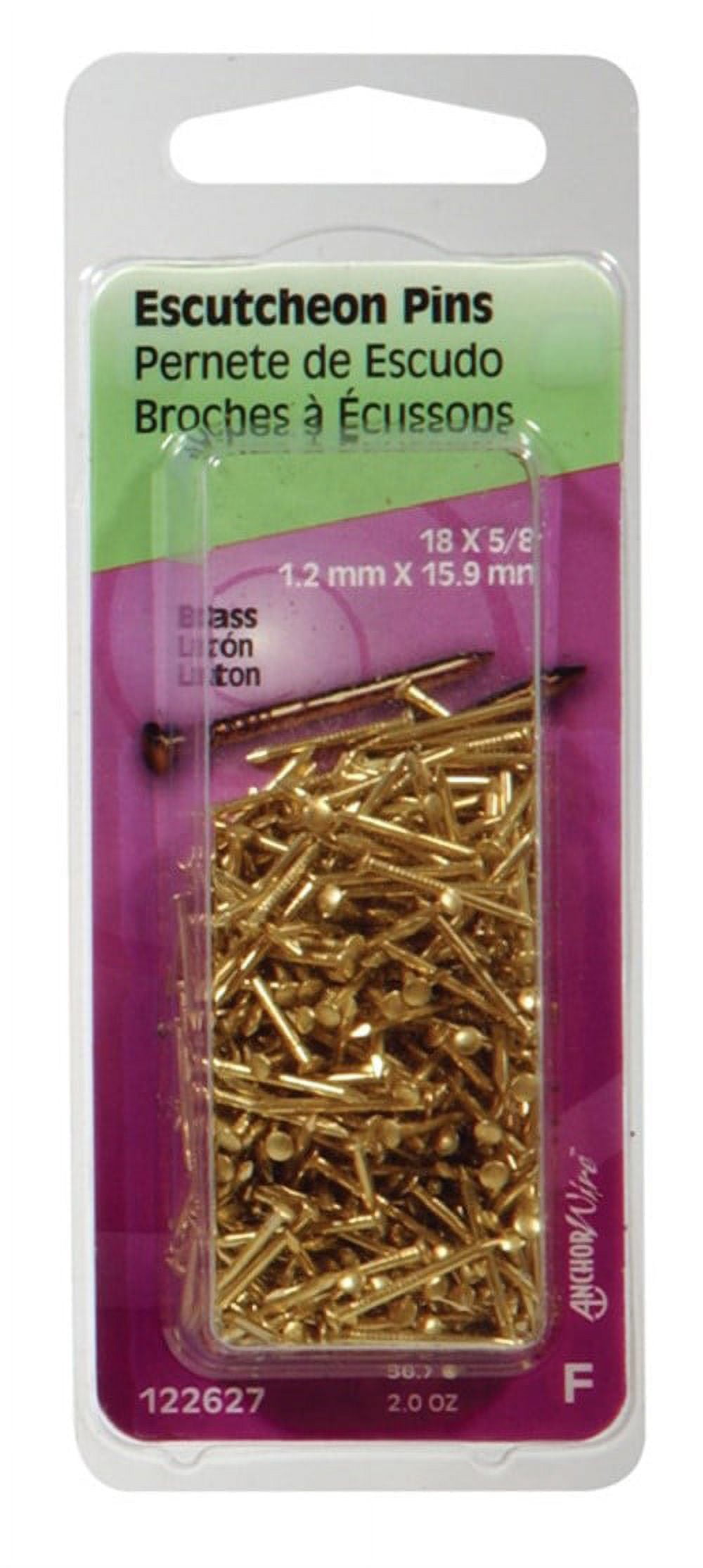 Hillman 18 Ga. X 5/8 in. L Brass Escutcheon Pins 1 pk 2 oz - Walmart.com
