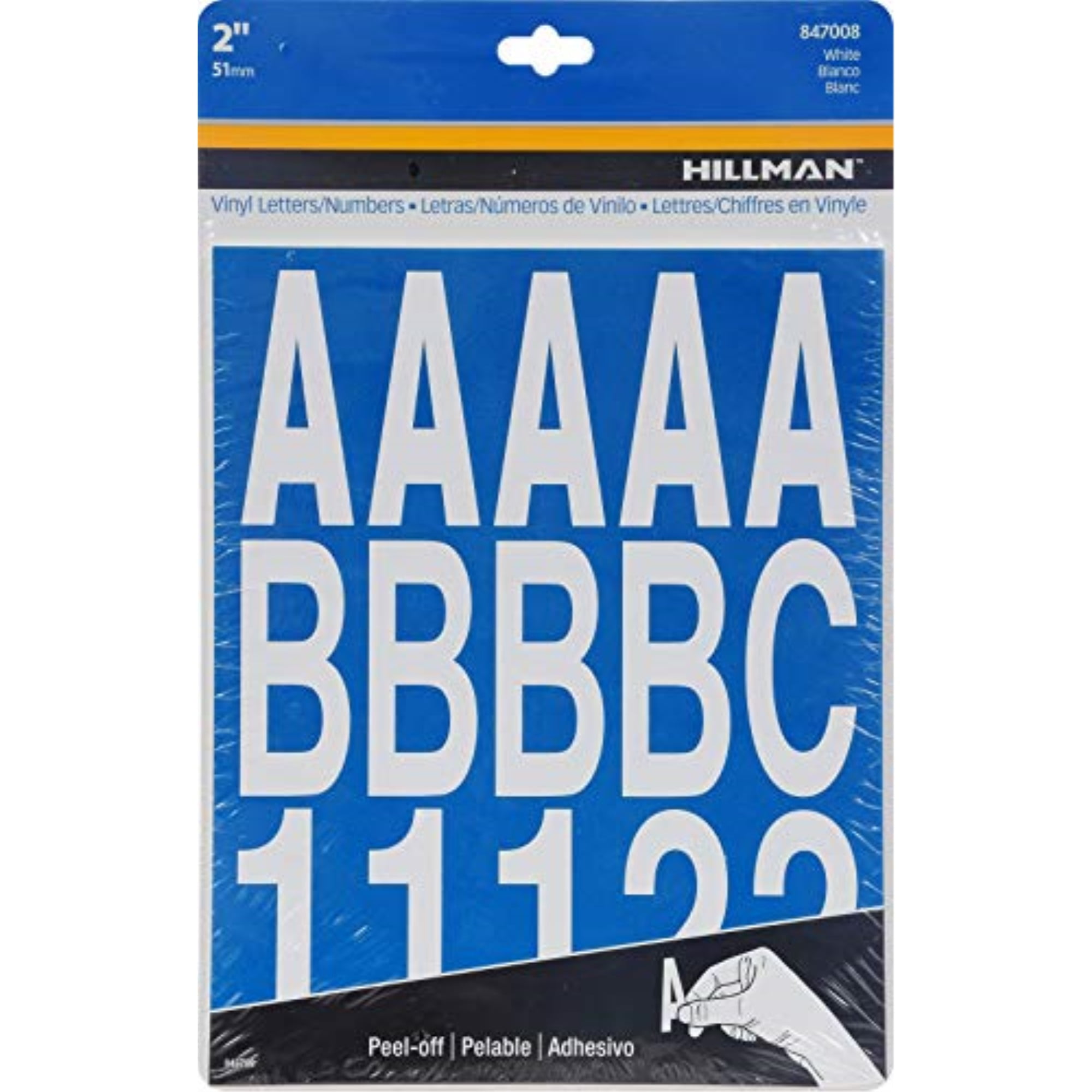 Hillman 2 Inch Vinyl Glossy White Weather Resistant Letter and Number ...