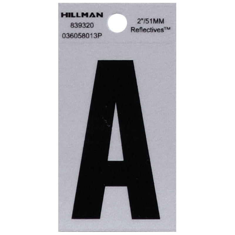 The Hillman Group 2 in. Vinyl Reflective Letter A - Walmart.com