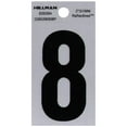 Hillman 2 in. Reflective Black Vinyl Self-Adhesive Number 8 1 pc ...