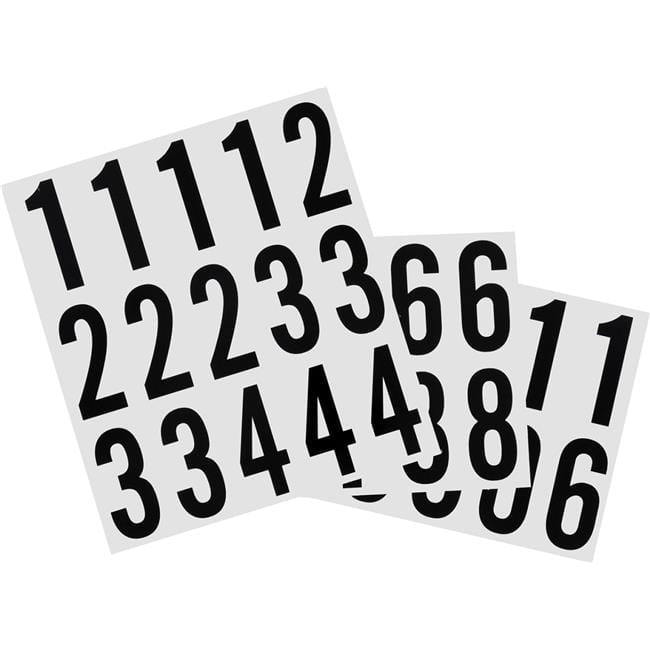 Hillman 2 in. Reflective Black Vinyl Self-Adhesive Number Set 0-9 35 pc ...