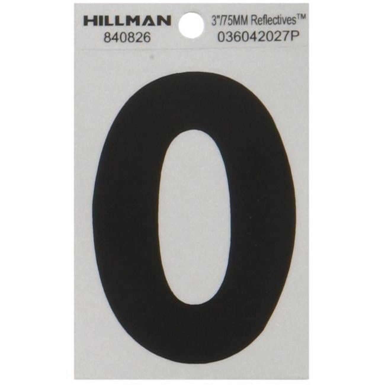 Hillman 840826 3 in. Reflective Black Mylar Self-Adhesive Letter O ...