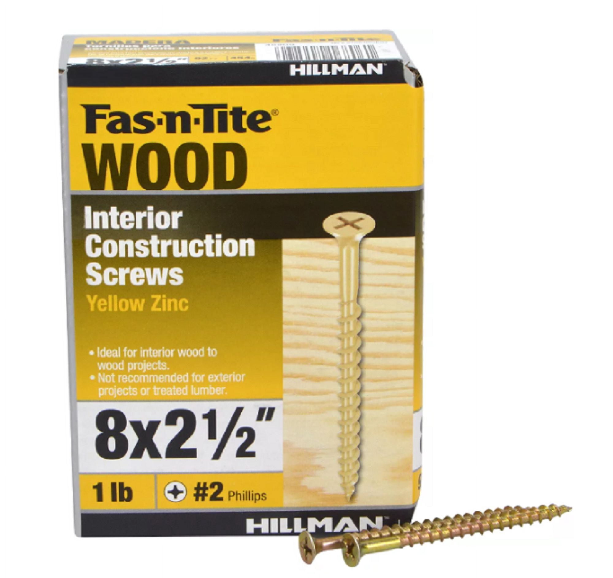 Hillman 48809 Fas-N-Tite Bugle Head All Purpose Wood Screws (#8 x 2-1/2 ...