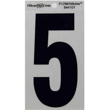 Hillman Group 841626 4 in. Nail-On Black Aluminum House Number - 5 - 3 ...