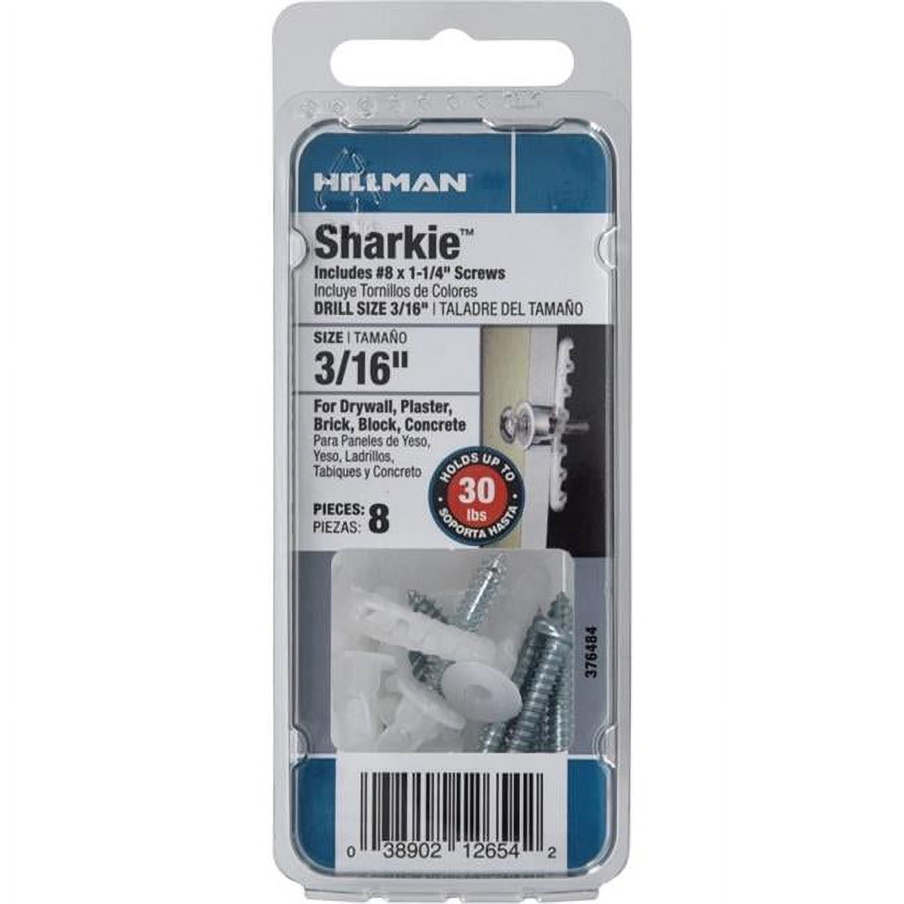 Hillman 5049760 0.18 x 1.25 in. Caiman Nylon Round Head Screw & Anchor ...