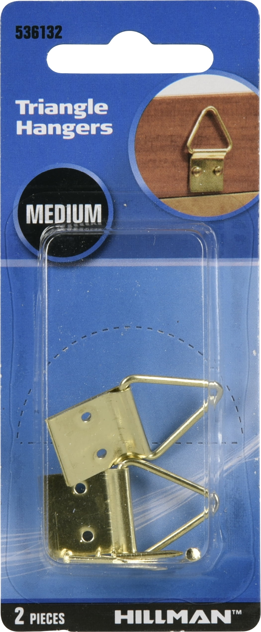 Hillman 536132 Triangle Ring Hanger, Brass, Medium (2 Piece) - Walmart.com