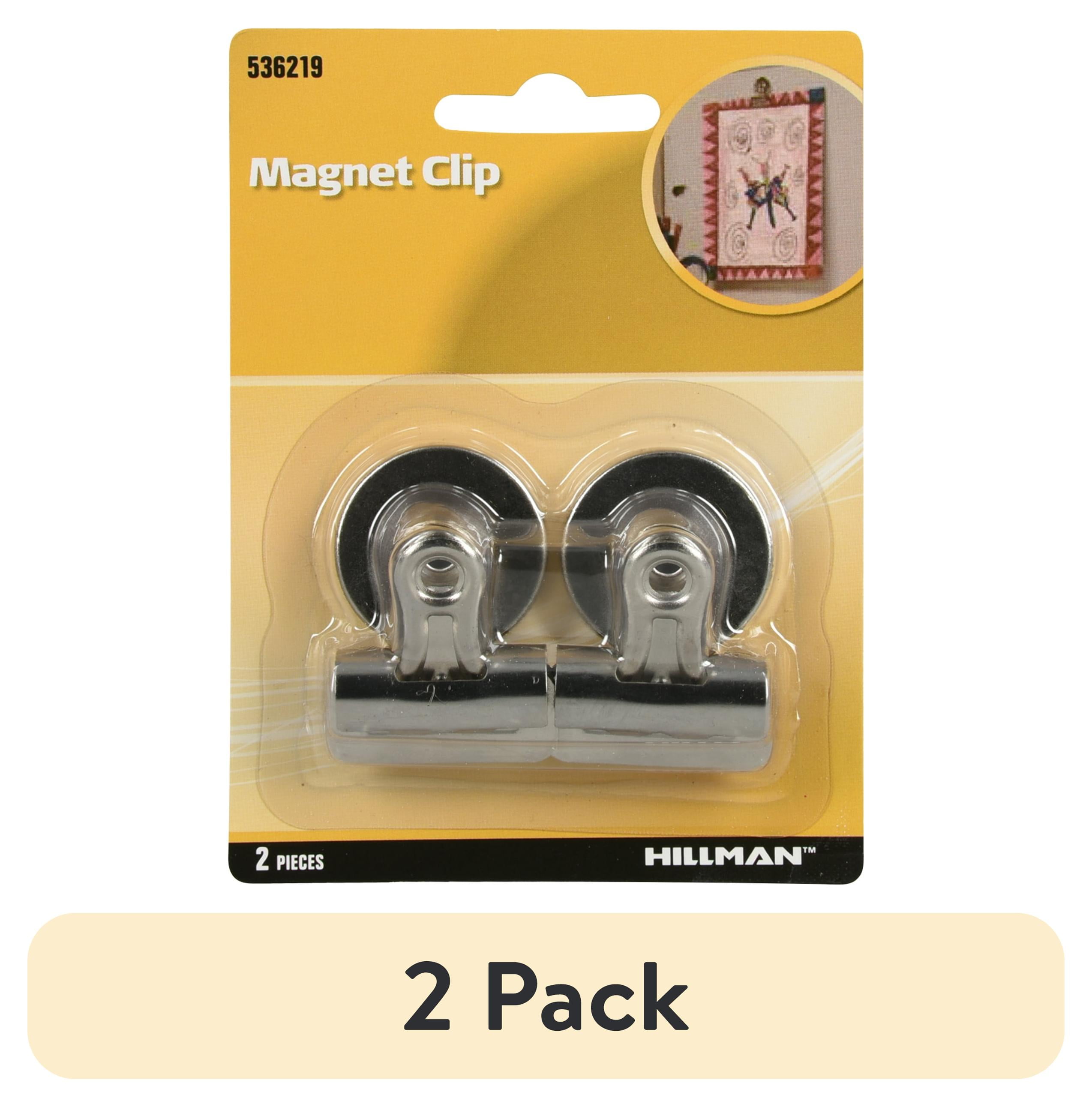 (2 pack) Hillman 536219 Magnet Clip (for Lightweight Items), Silver, 2 ...