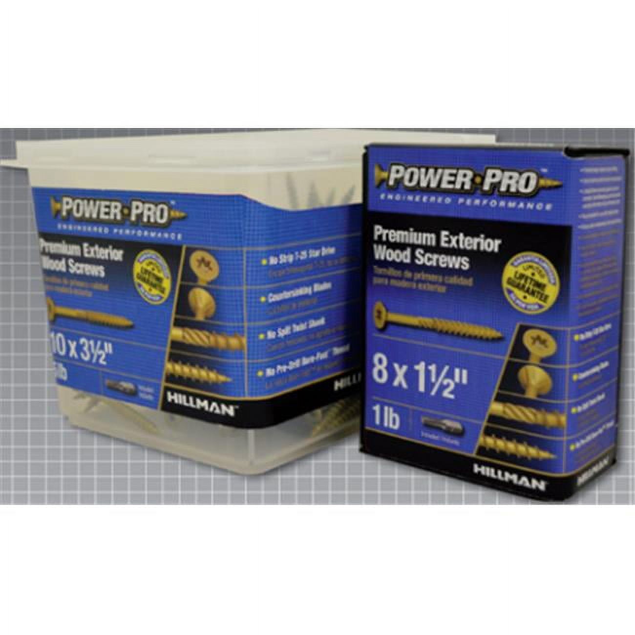 Hillman 8 x 2 in. T-20 Power Pro Premium Exterior Wood Screw, Bronze ...