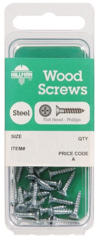 20 Pack #8 x 3/4" Phillips Flat Head Zinc Wood Screw, Each - Walmart.com