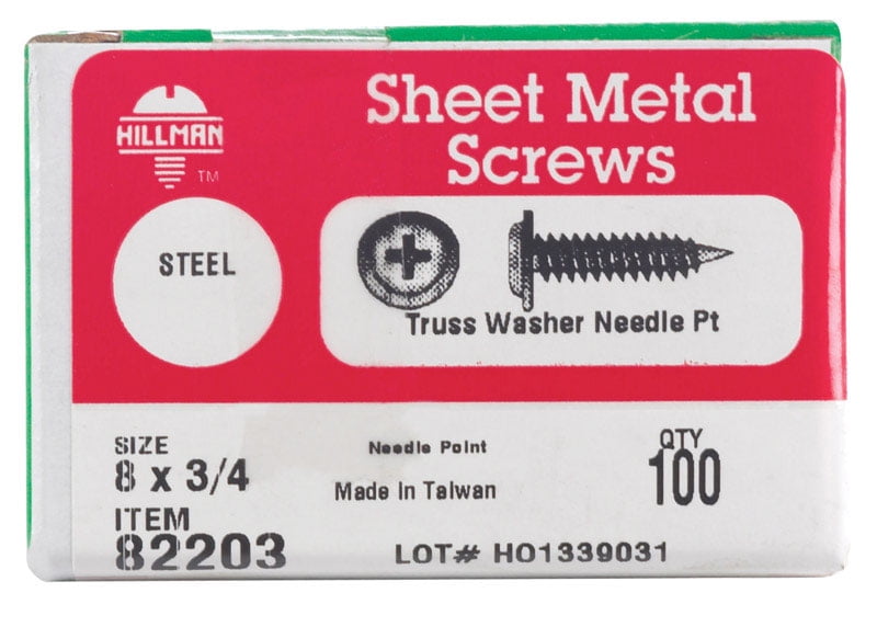 Hillman #8 x 3/4 In. Zinc Modified Truss Head Needle Point Lath Screw ...