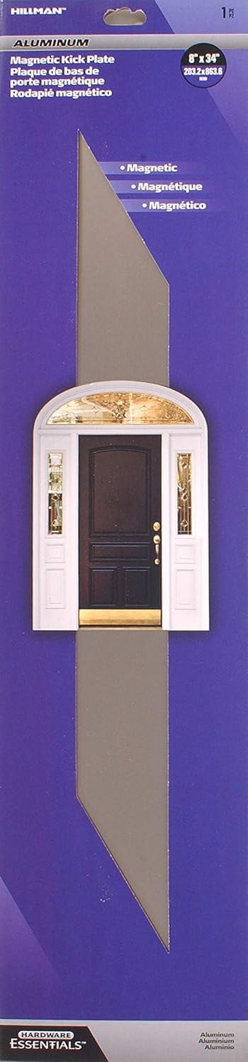 Hillman 8 x 34 in. Magnetic Kick Plate - Aluminum - Satin Nickel Finish ...