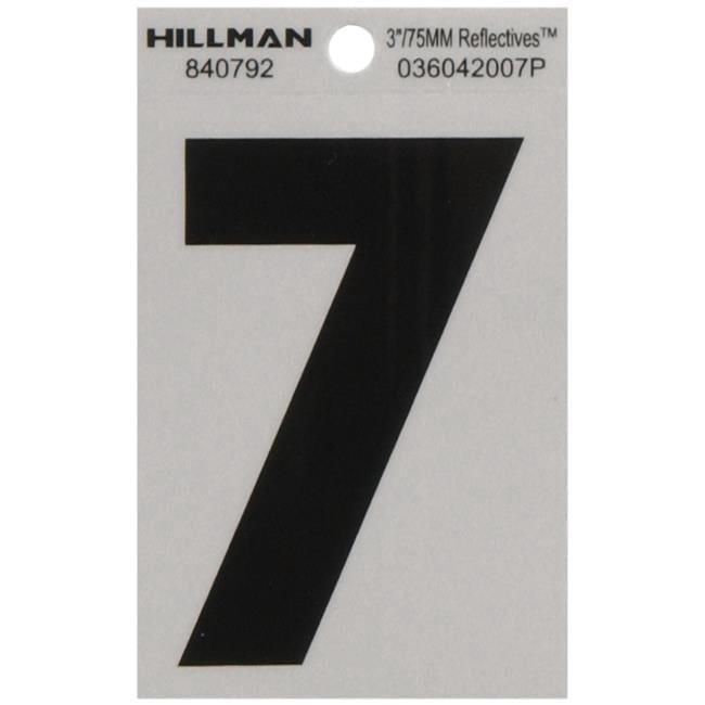 Hillman 840792 Adhesive House Address Number 7, Black and Silver Vinyl ...