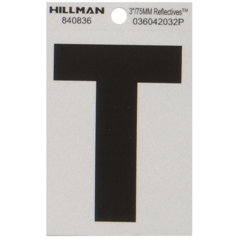 Hillman 840836 3" Black and Silver Reflective Poly-Film Adhesive Letter ...