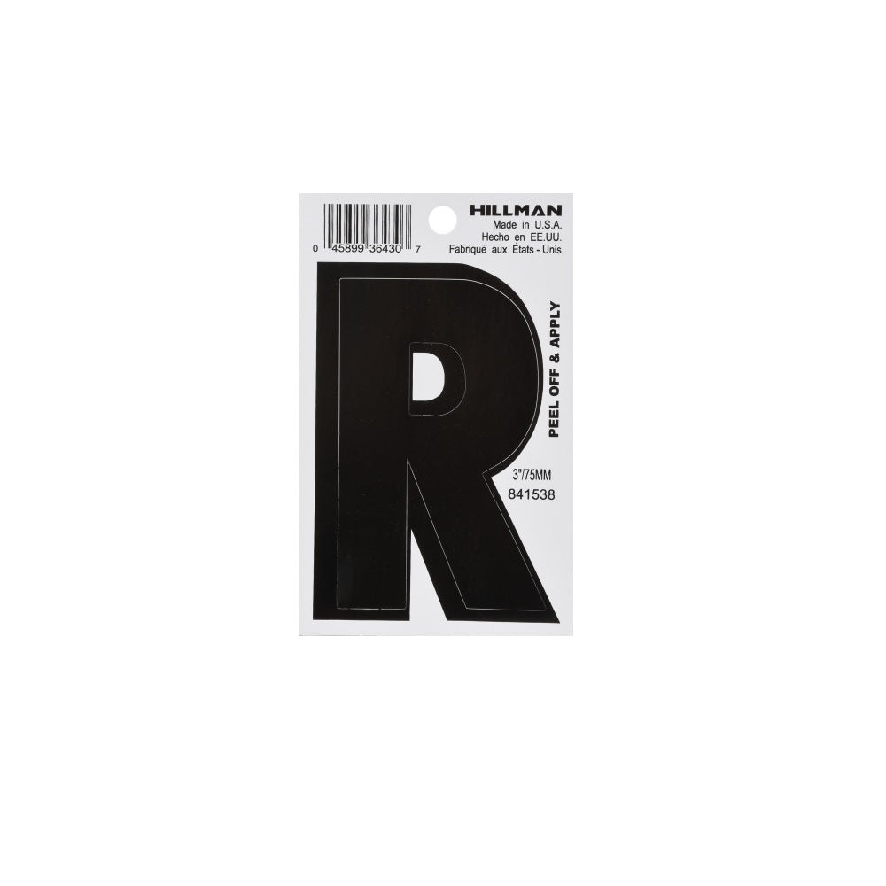 Hillman 841538 Vinyl Self-Adhesive Letter R, 3 Inch, Black, Each ...
