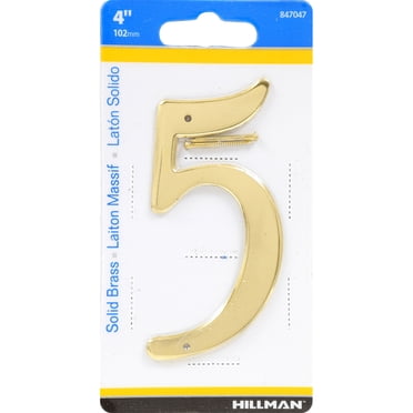 Stanley Hardware 579931 4" Brass #3 House Numbers - Walmart.com