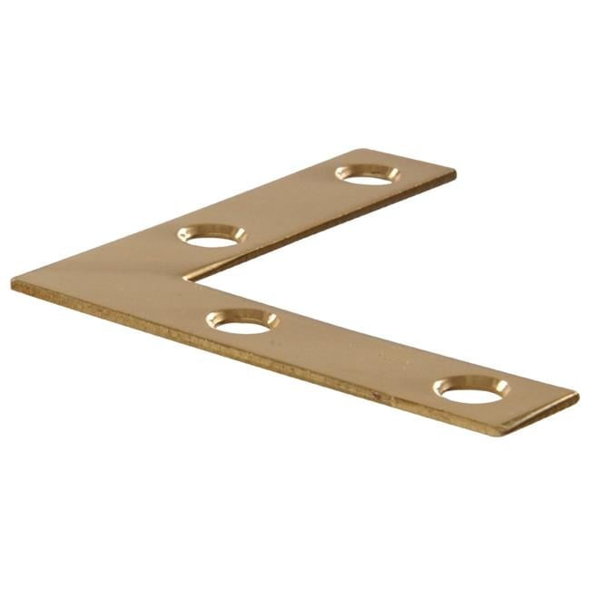 Hillman 851101 2 in. Solid Brass Flat Corner Iron, Bright Brass Finish ...