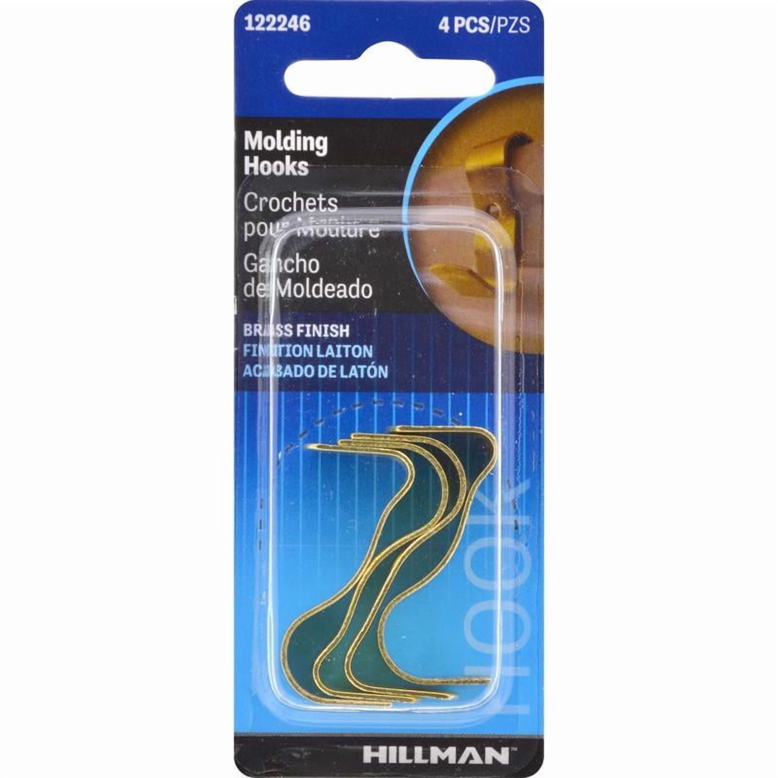 Hillman AnchorWire Brass-Plated Gold Wide Molding Hook 4 Pack - Walmart ...