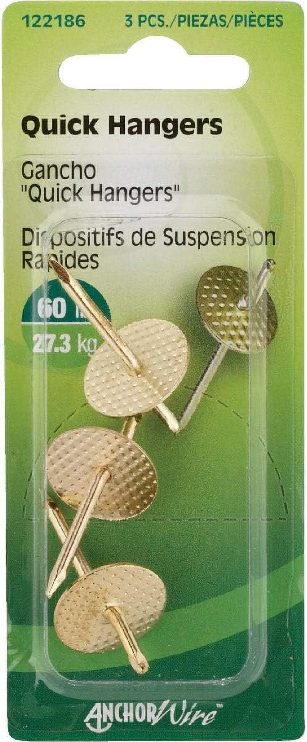 Hillman AnchorWire Brass-Plated One Piece Quick Hanger 60 lb. 3 pk ...