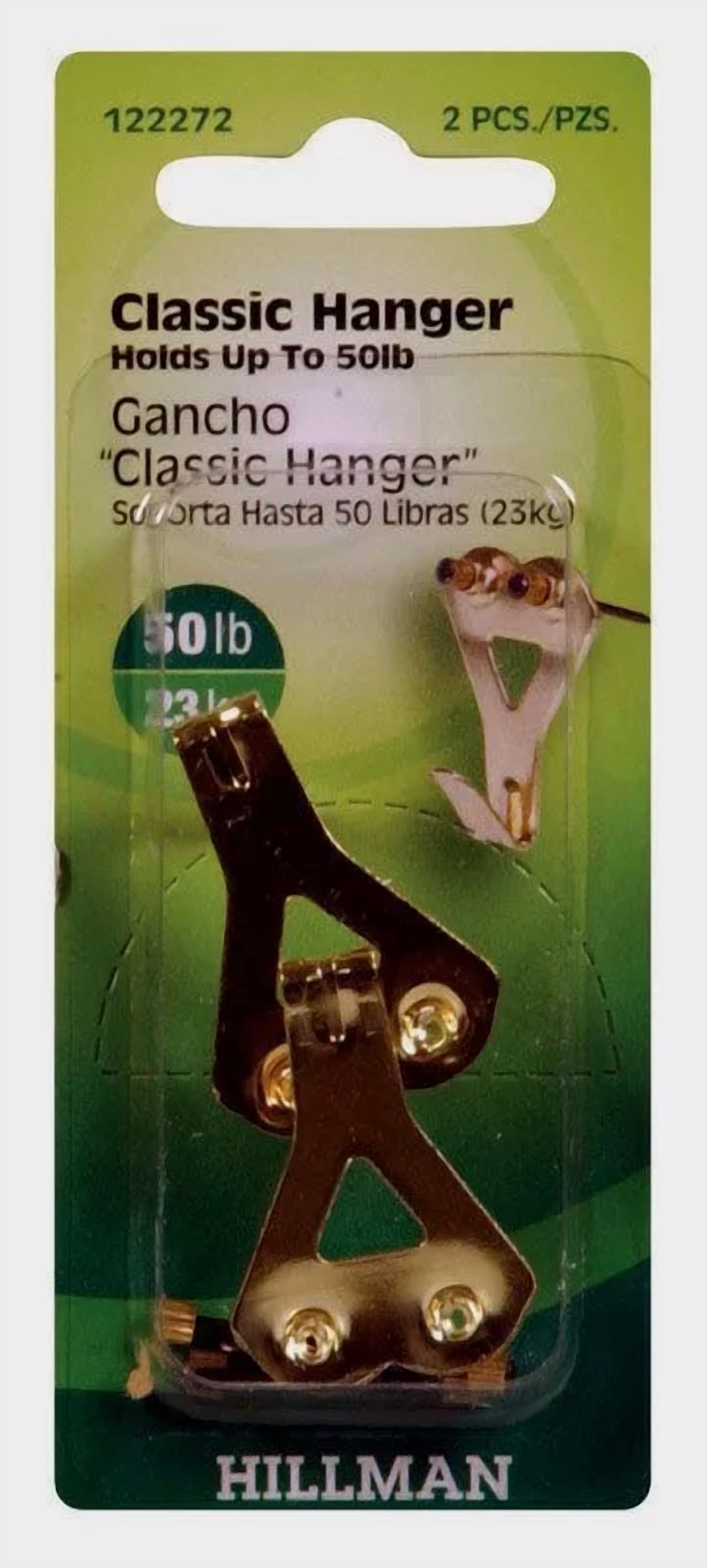 Hillman Anchorwire 50 Lb Steel Classic Picture Hanger Wall Mirror 2 Pk ...