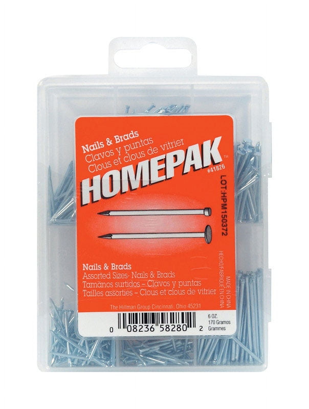 Hillman Assorted Steel Nails, Tacks, Brads and Screws Set, Indoor and ...