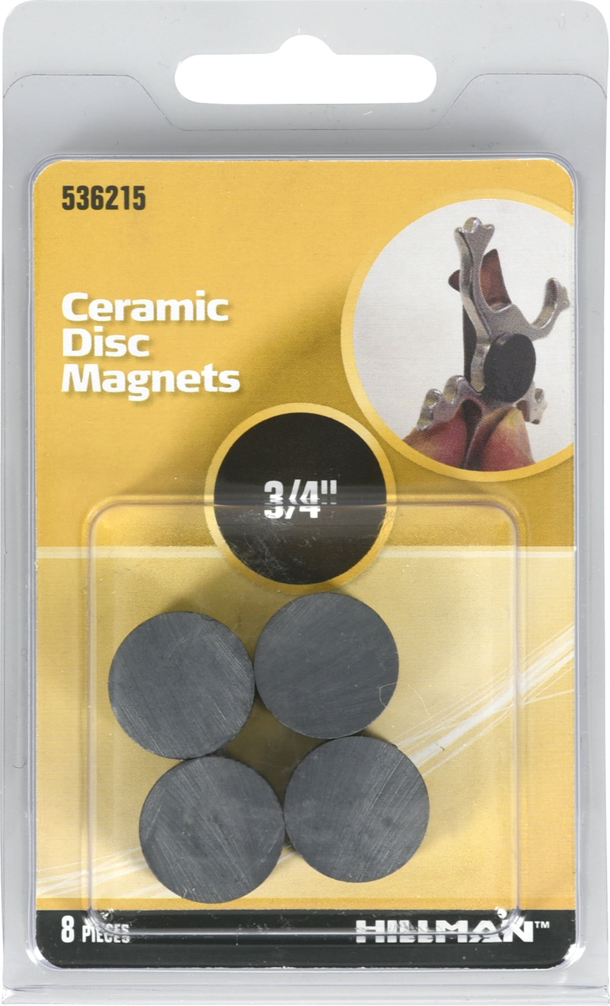 Hillman Brand 536215 Black Ceramic Disc Magnets (3/4" Diameter) 8 Piece ...