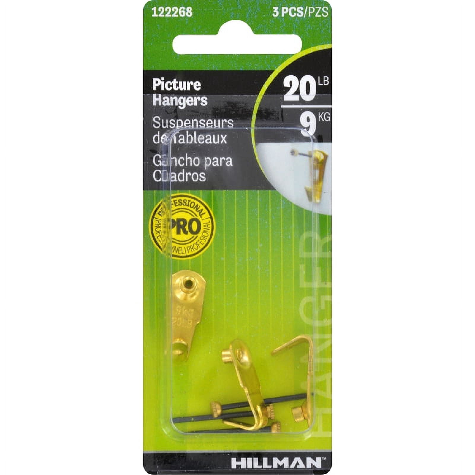 Hillman Classic Hanger 20lb Brass 3pc - Walmart.com