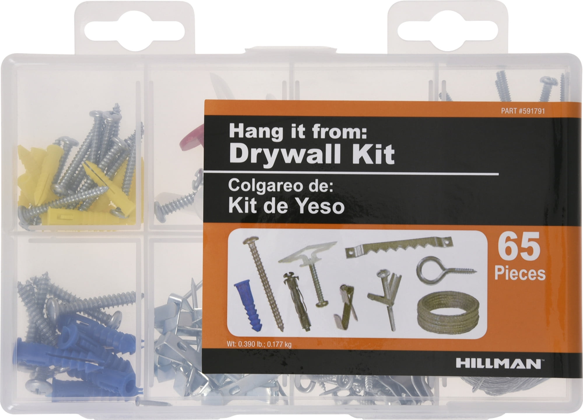 Hillman Drywall Hanger Kit (65 Pieces) - Walmart.com
