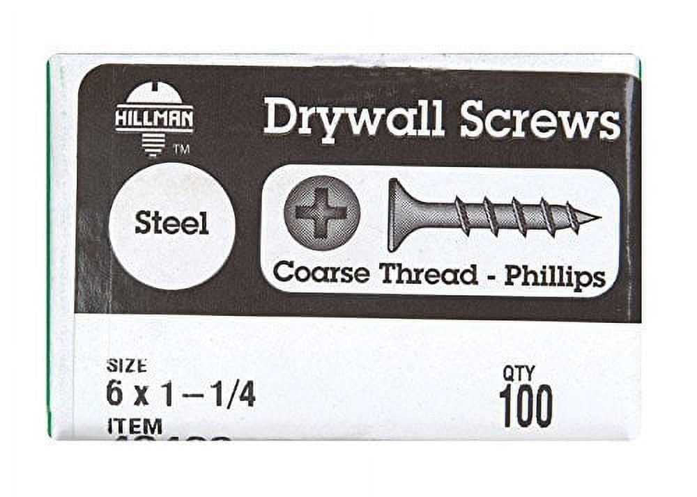 Hillman Drywall Screws No. 6 X 1-1/4 " Black Phosphate Coated Phillips ...
