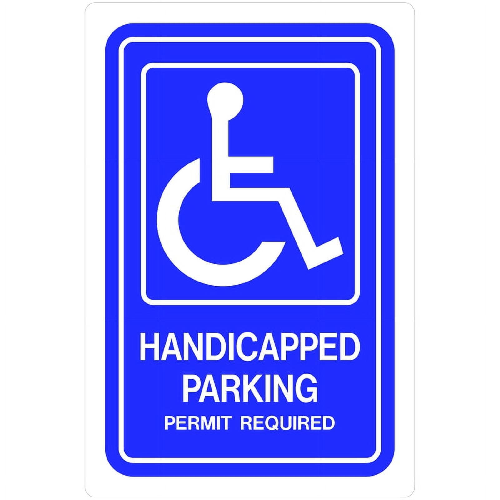 Hillman English Blue Handicap Sign 18 in. H x 12 in. W - Walmart.com